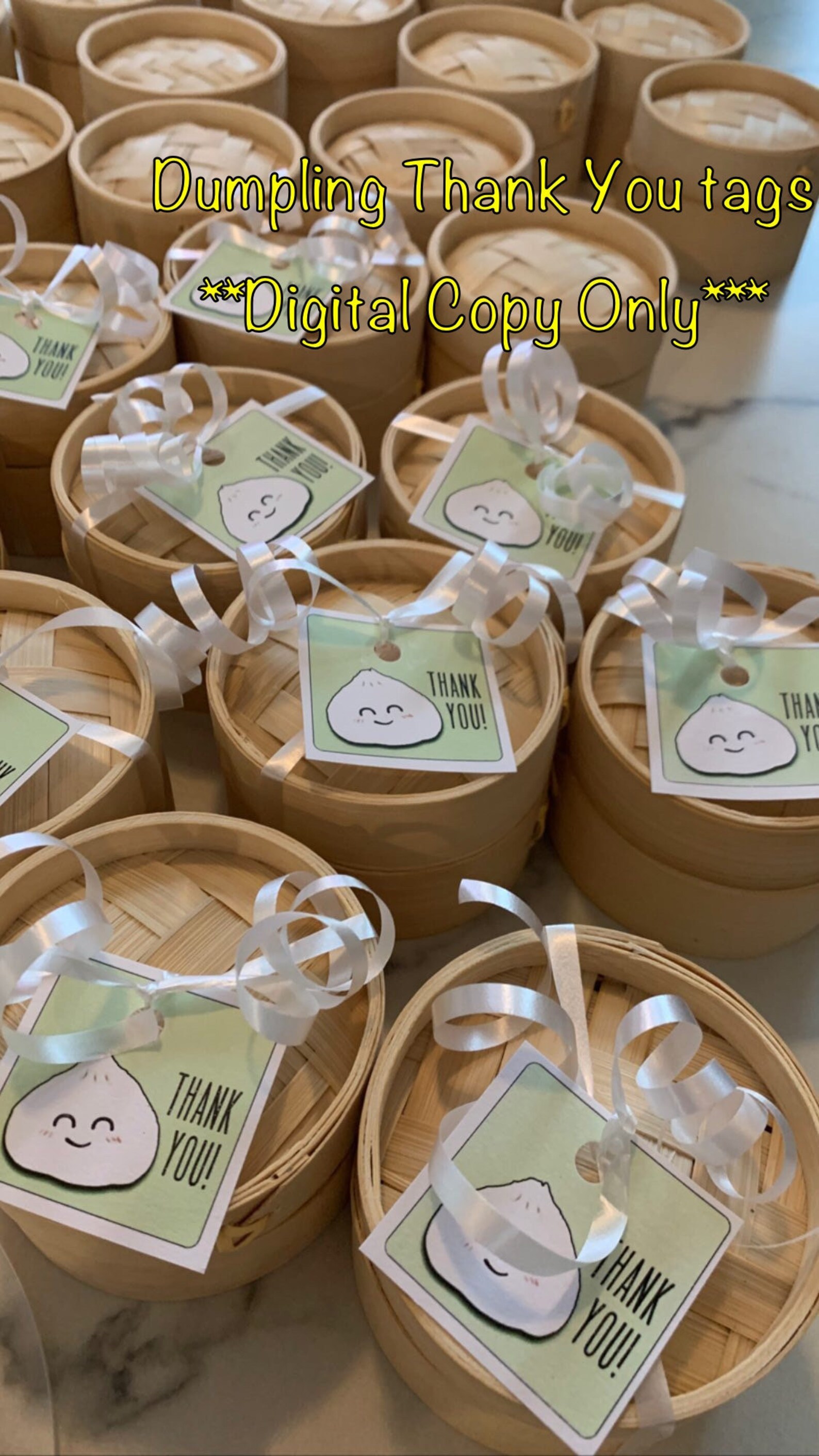 Dumpling Themed Printable Party Favor Tags (digital Copy for Printing ...
