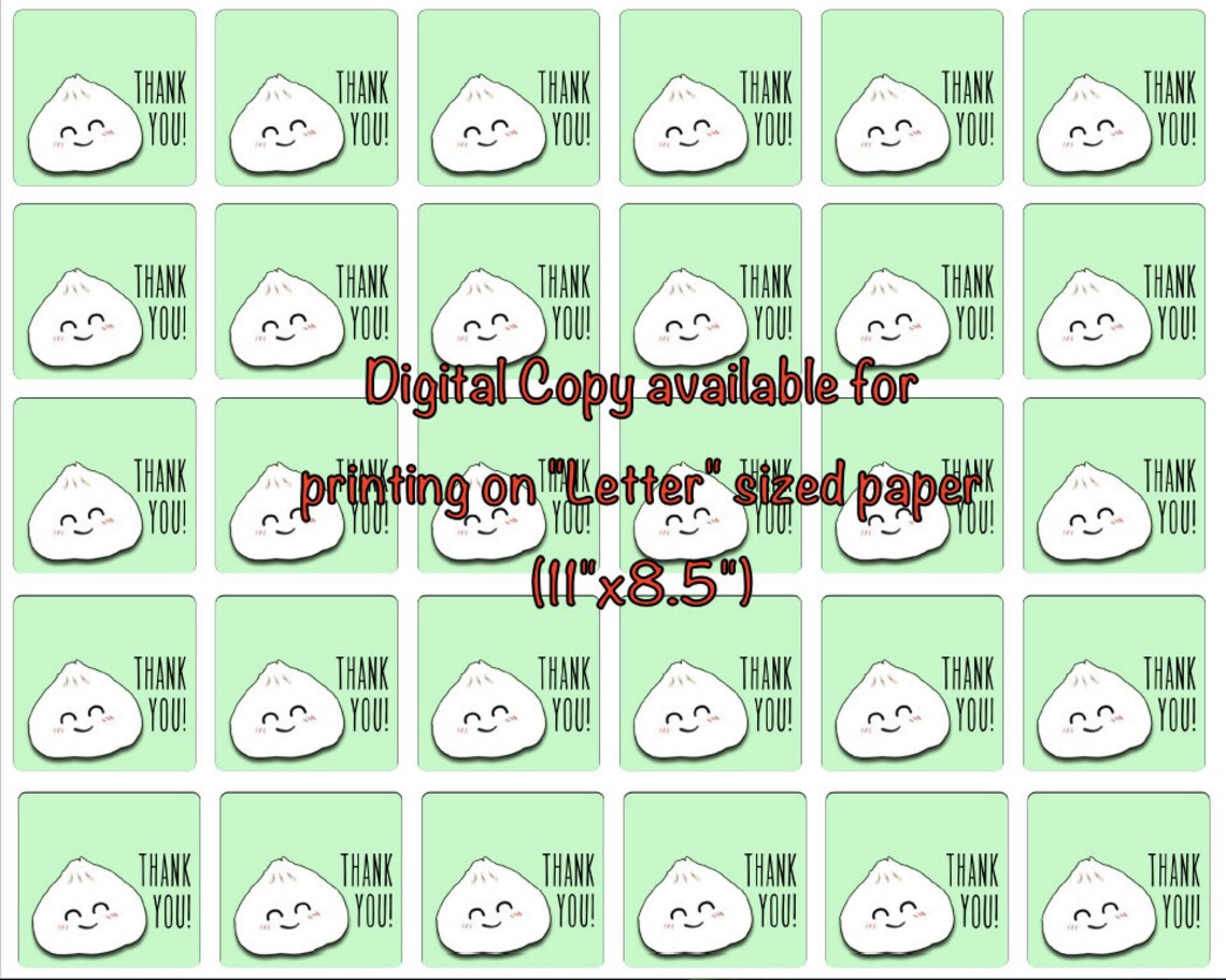 Dumpling Themed Printable Party Favor Tags digital Copy for - Etsy