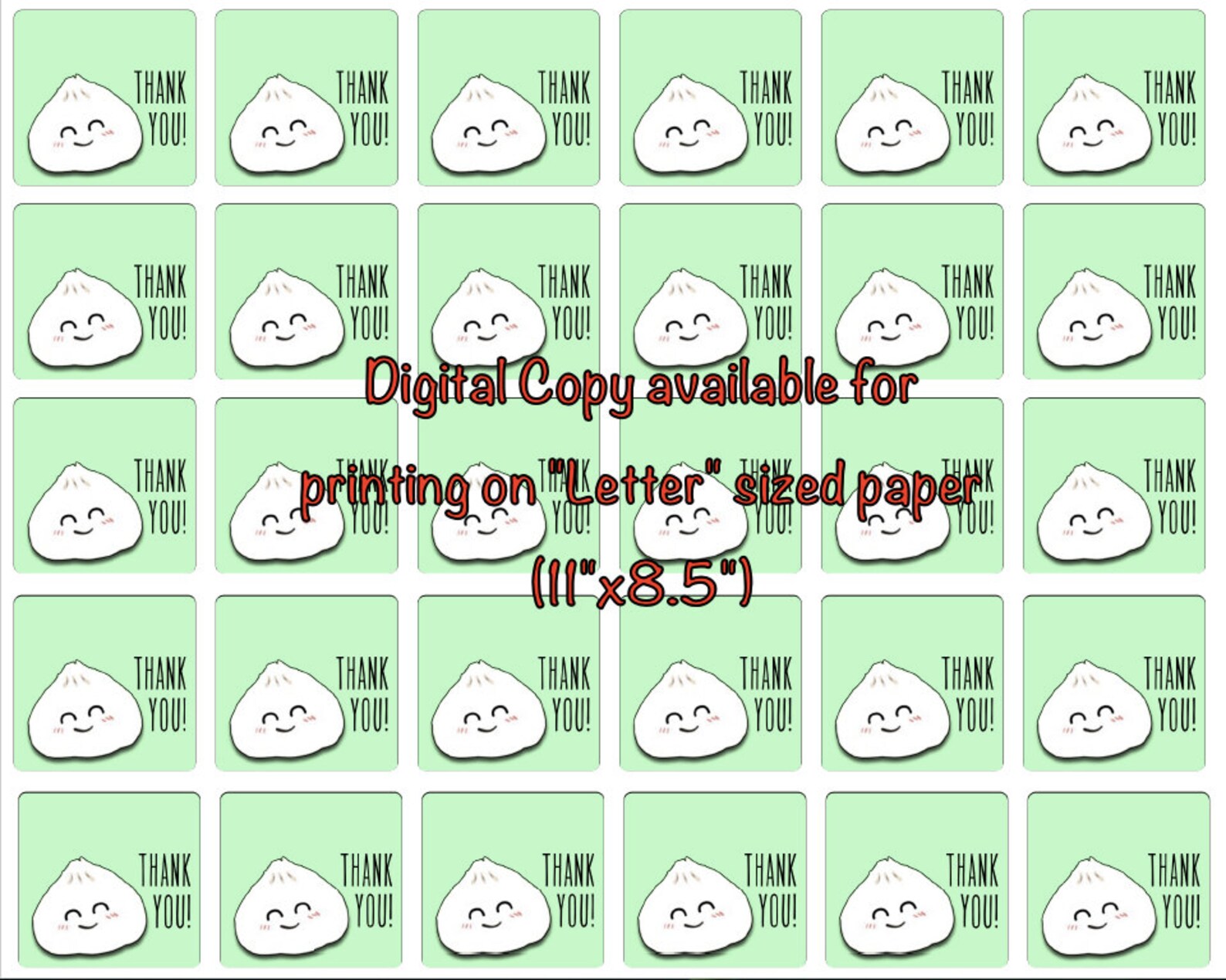Dumpling Themed Printable Party Favor Tags digital Copy for - Etsy