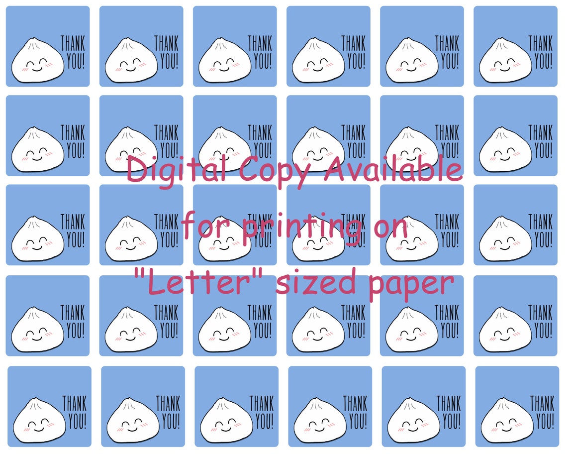 Dumpling Themed Printable Party Favor Tags (digital Copy for Printing ...