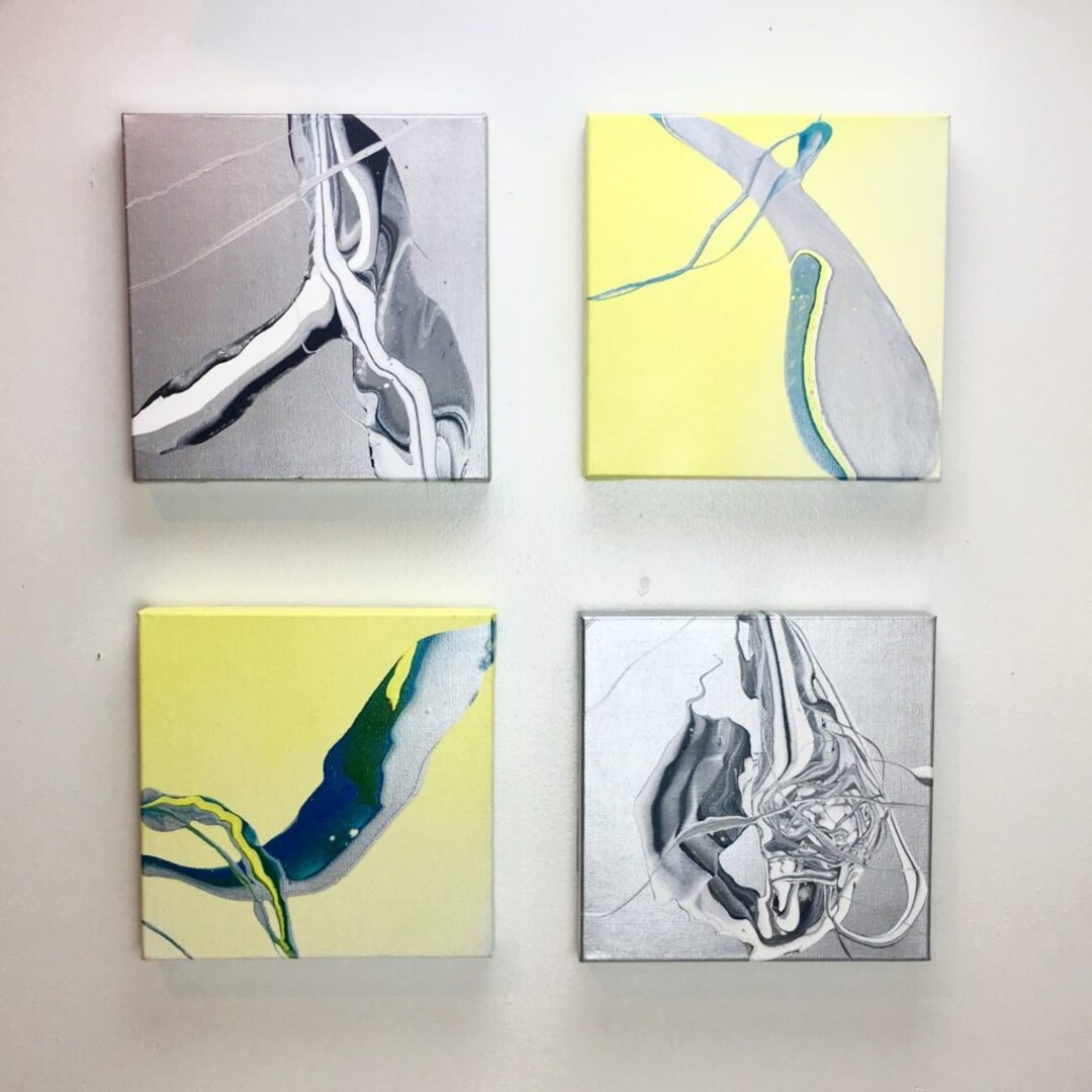 Painting - 4 Piece Set - Quadriptych - Acrylic Painting - Abstract ...