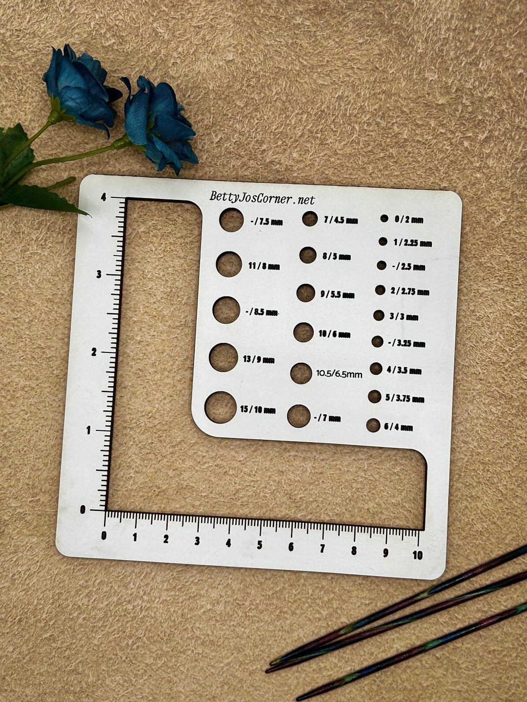 Knitting Gauge Ruler and US Needle Sizer - Etsy
