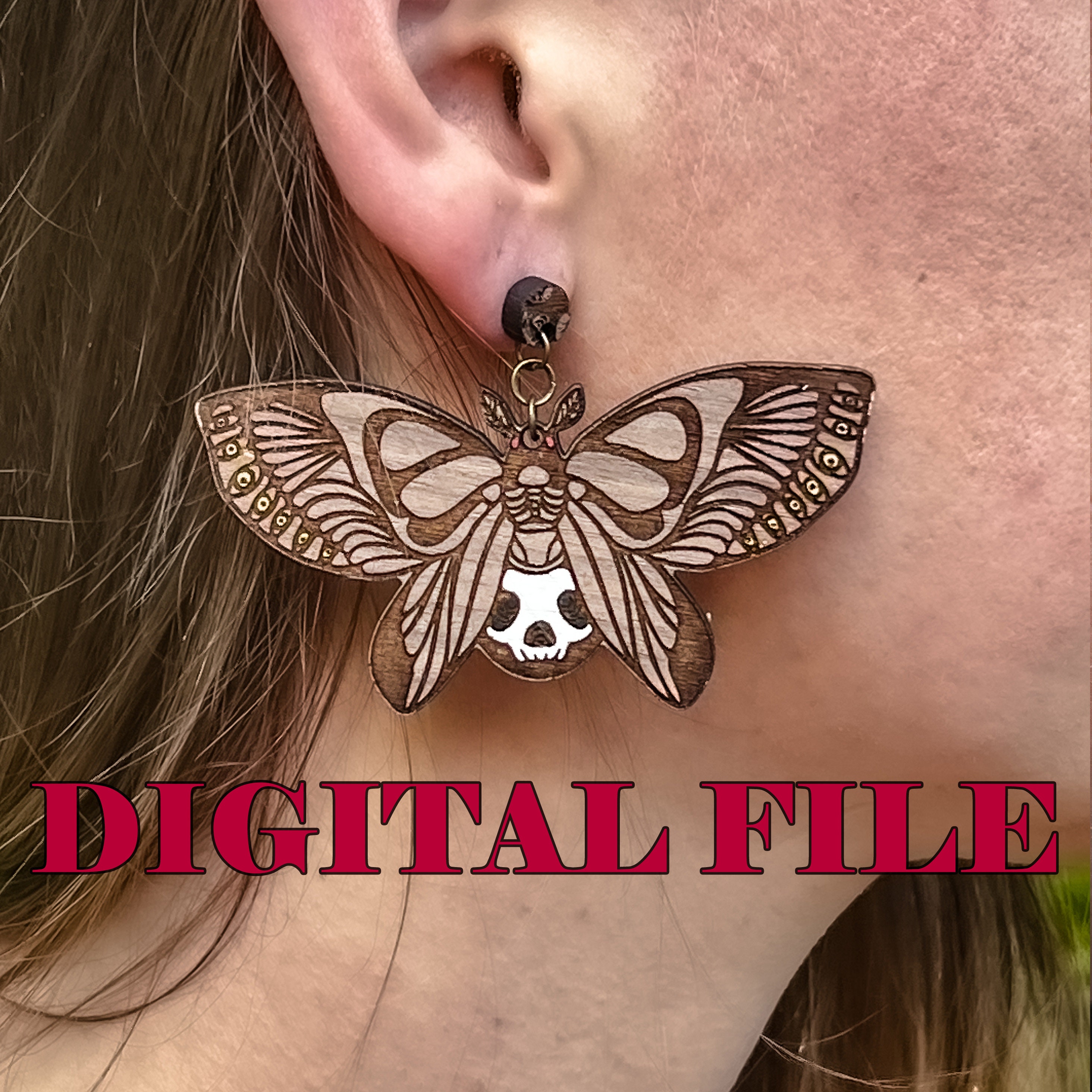 DIGITAL FILE Death Skull Moth Laser Cut SVG - Etsy