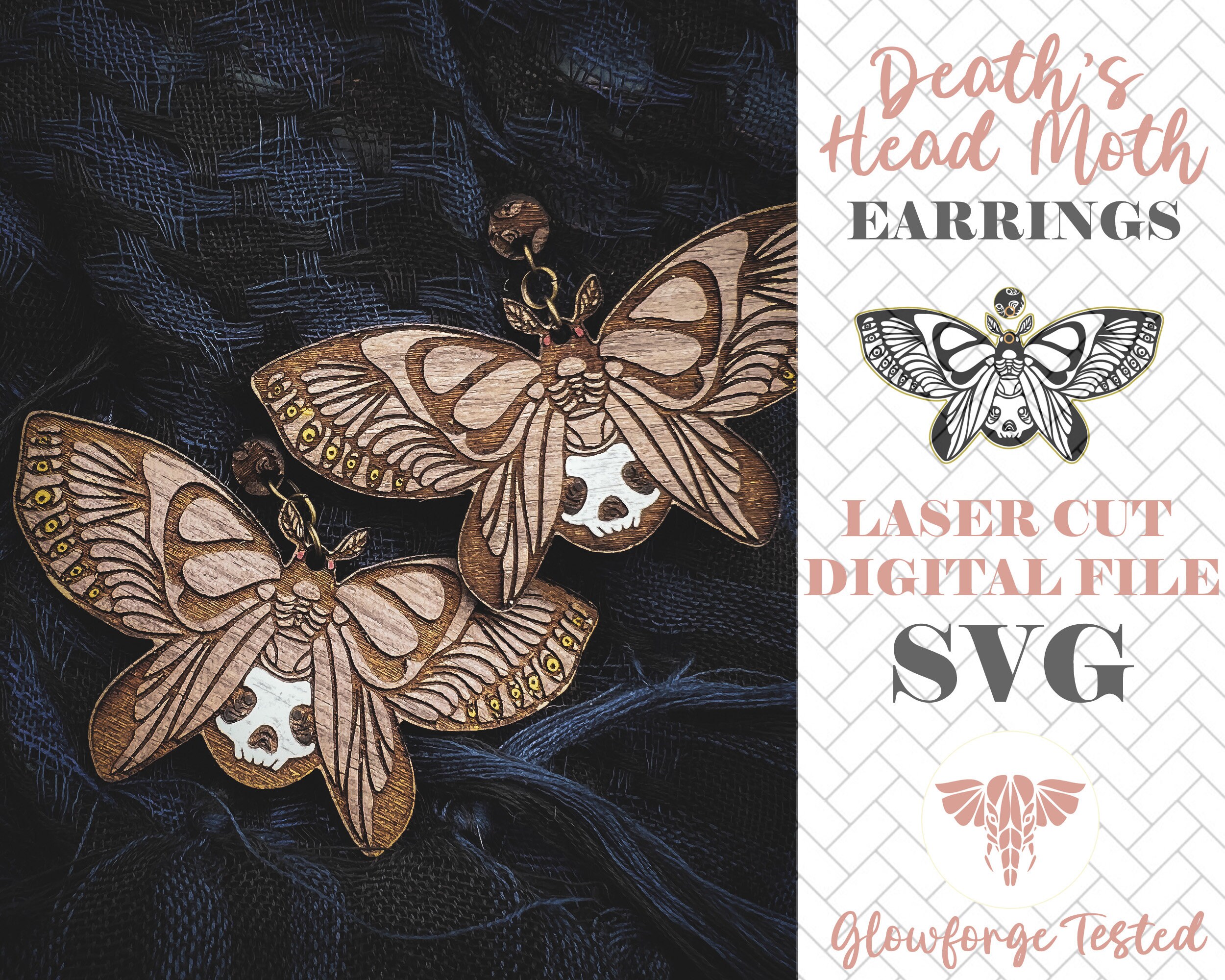 DIGITAL FILE Death Skull Moth Laser Cut SVG - Etsy