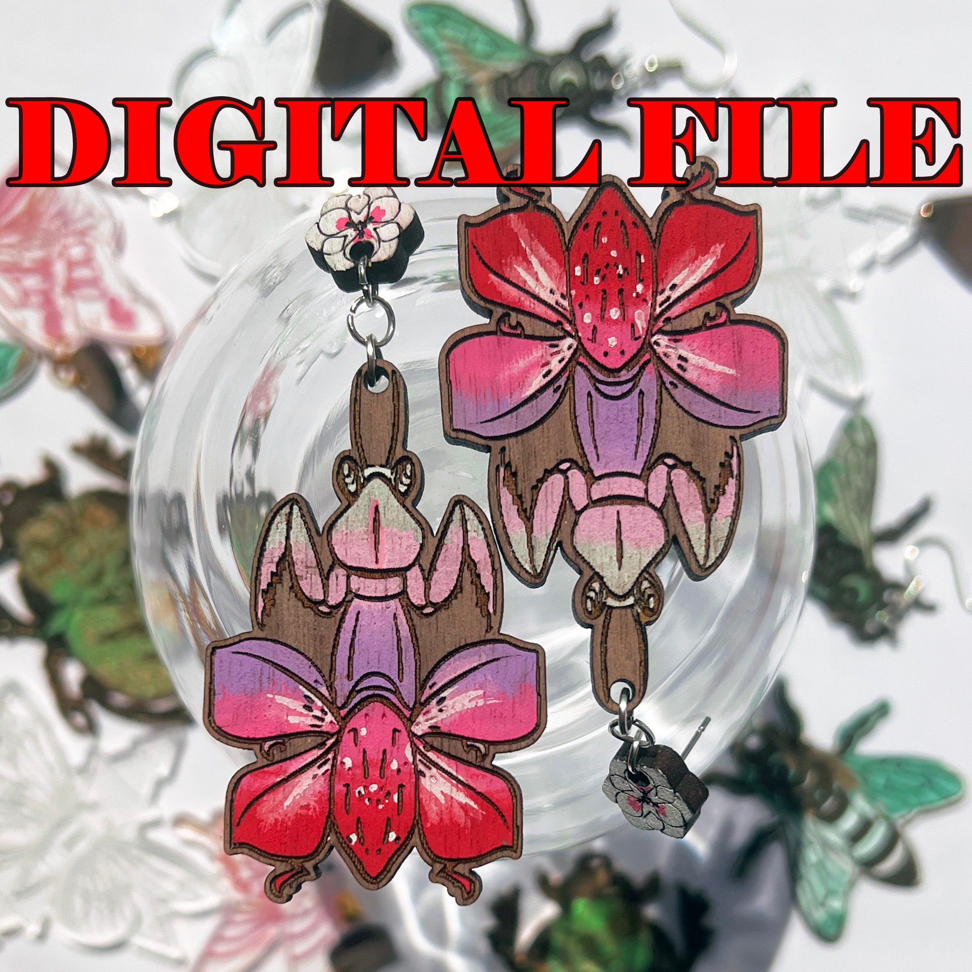 DIGITAL FILE Orchid Mantis Flower Preying Mantis Laser Cut SVG - Etsy