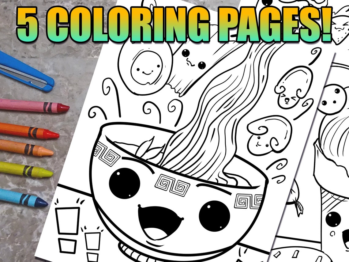 Cute Kawaii Foods Coloring Book Pages Download Fun Coloring | Etsy