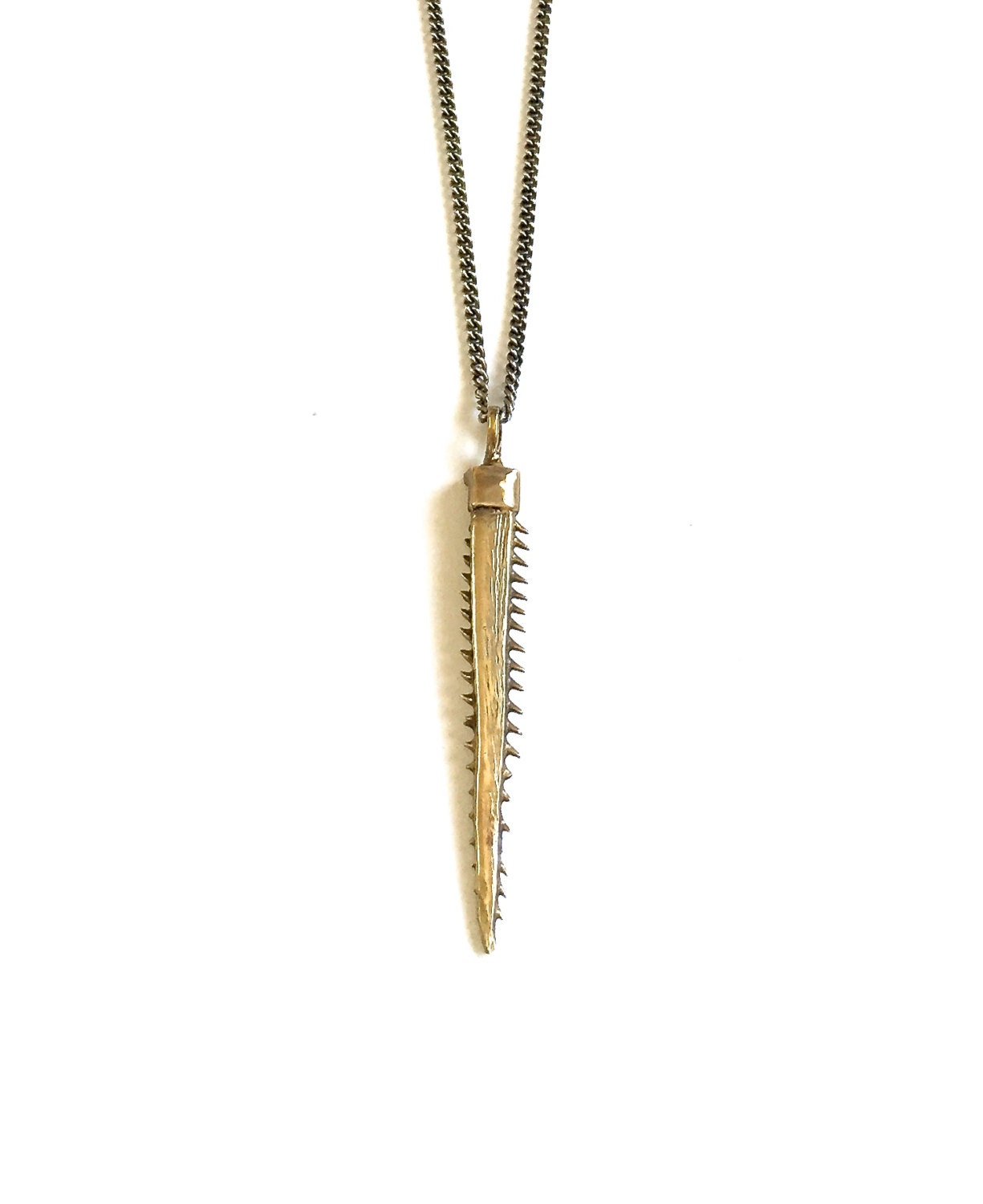 Fishbone Necklace ~ Brass Necklace ~ Pendant Necklace ~ Nautical ...