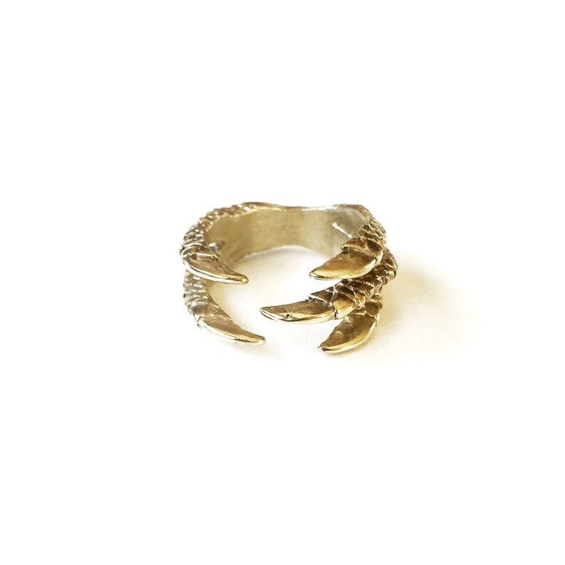 Claw Ring Brass Iguana Claw Ring Adjustable Brass Ring 5 Claw Ring ...