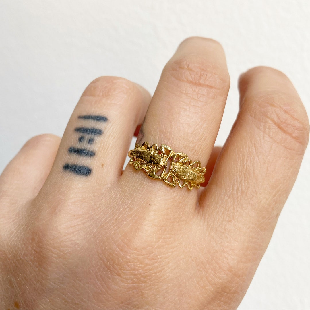Scorpion Ring ~ REAL Scorpion Cast ~ Twin Scorpion Ring ~ Brass ...