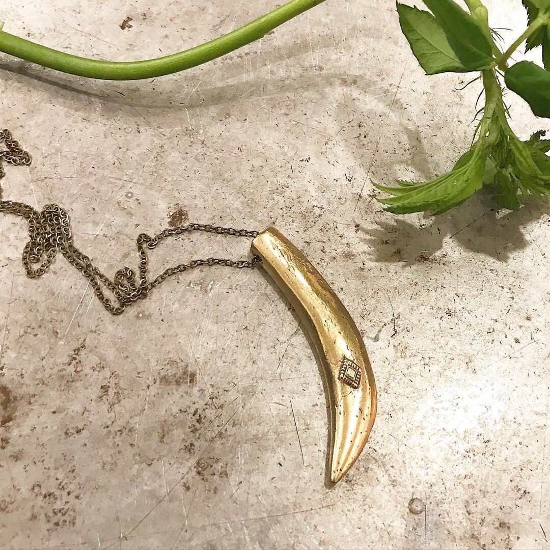 Boar Fang Necklace Brass Fang Necklace Brass Cast Necklace - Etsy