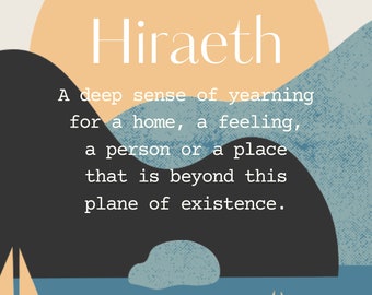 Definition of Hiraeth, A4 Welsh Print, Hiraeth Print, Welsh Wall Art ...
