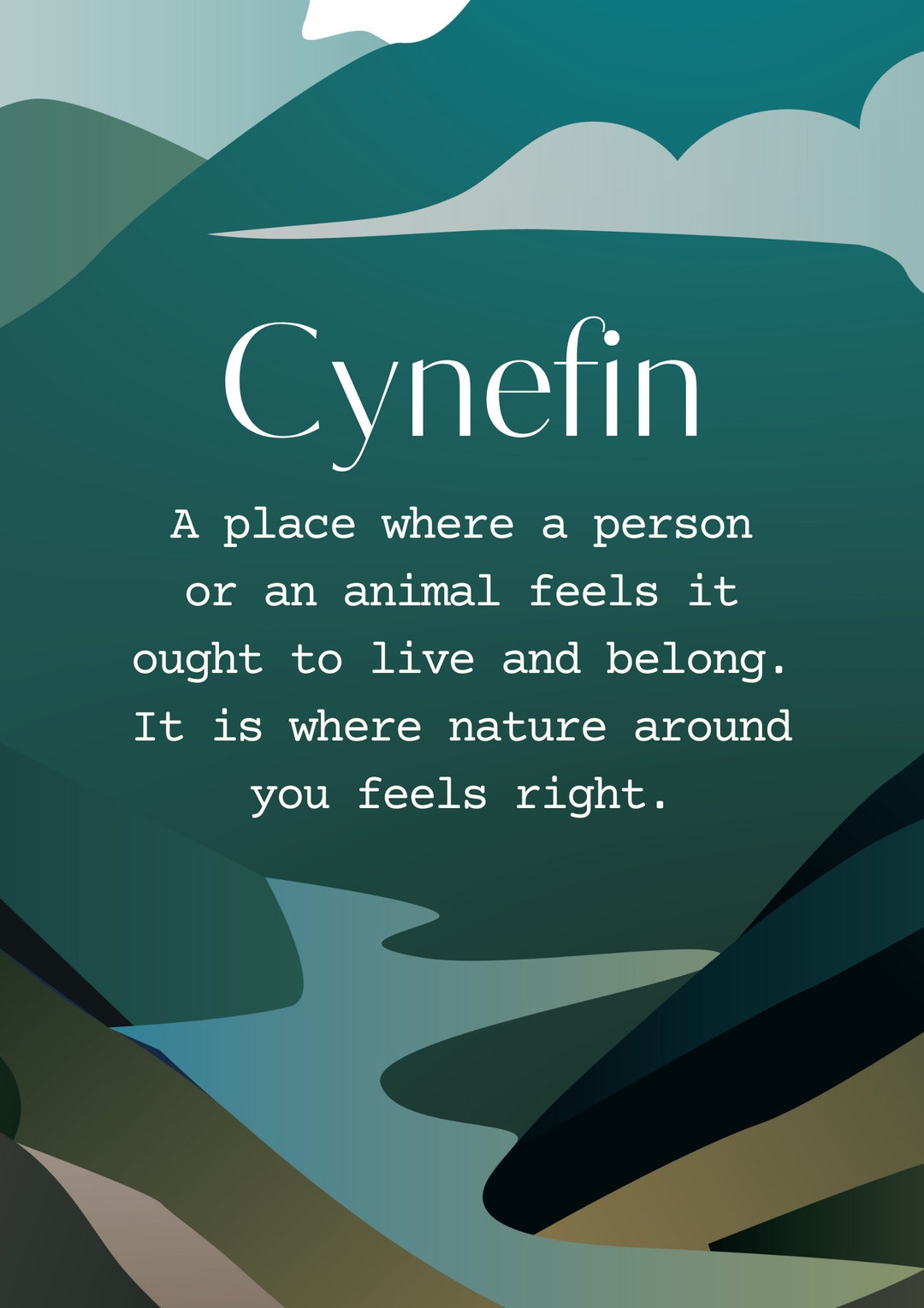 Definition of Cynefin, A5 Welsh Print, Cynefin Print, Welsh Wall Art ...