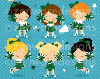 Green Cheer Clipart | Etsy