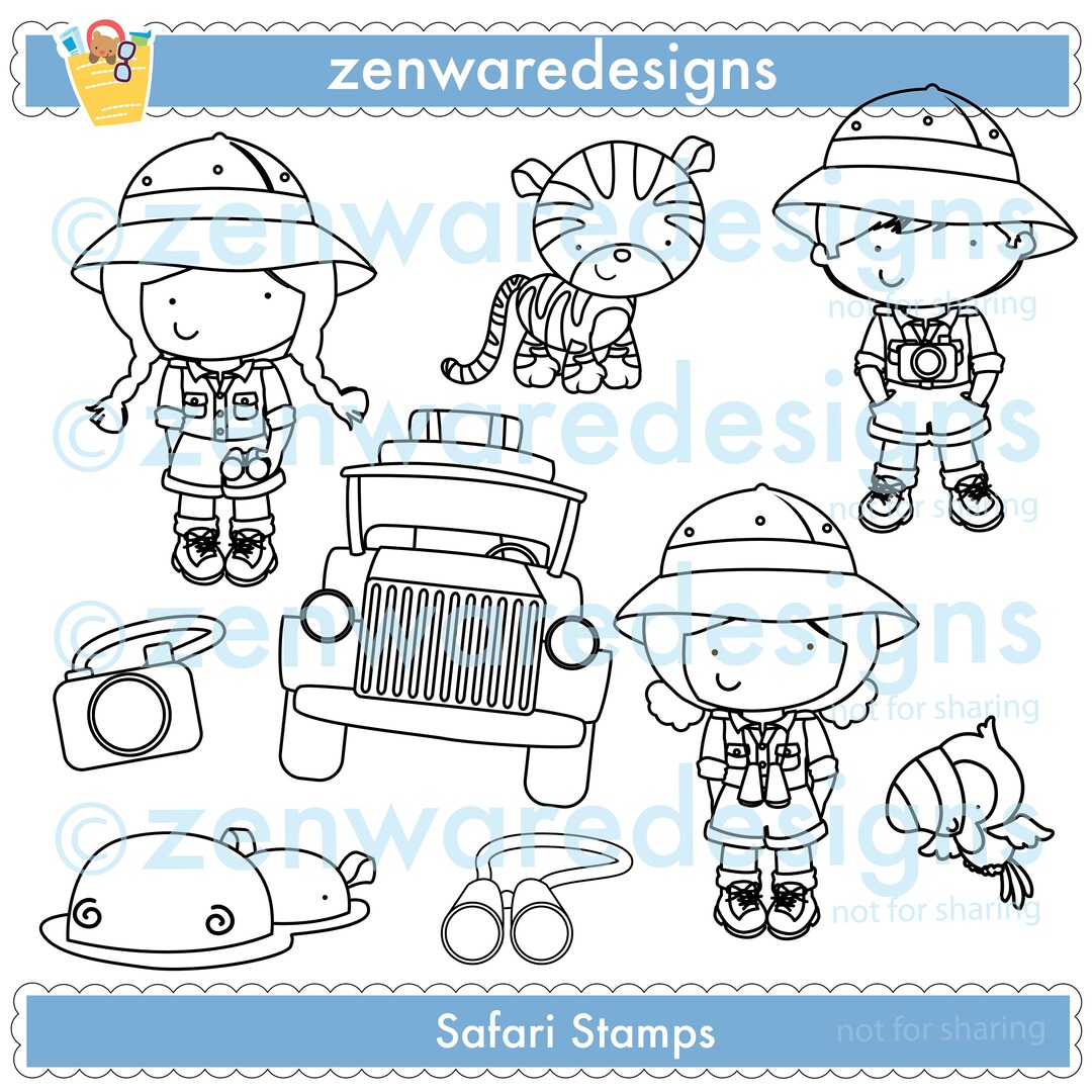Safari Clipart Digital Stamps - Etsy