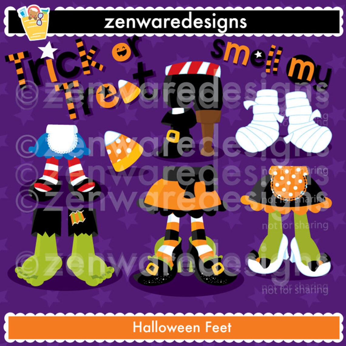 Halloween Feet Clipart - Etsy