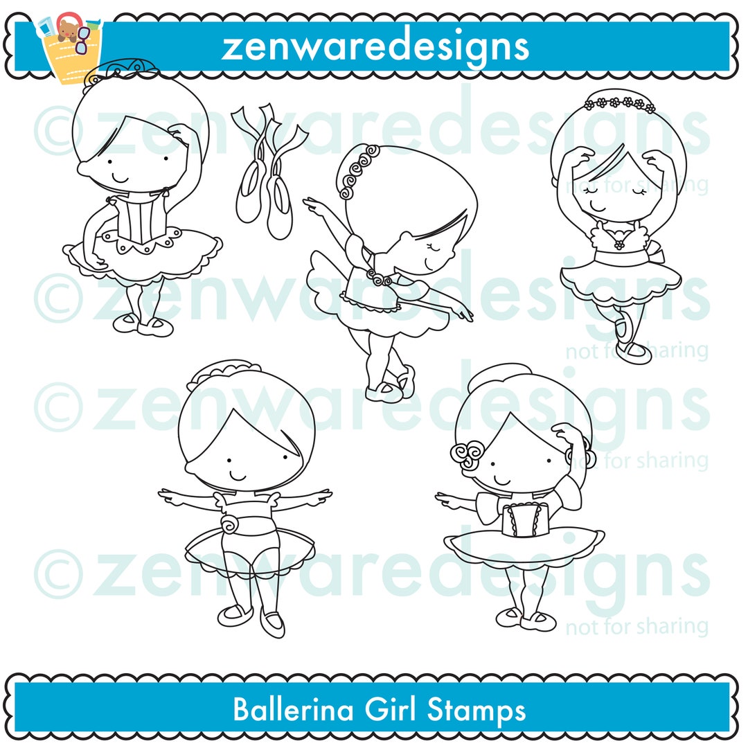 Ballet Digital Stamps Clipart - Etsy