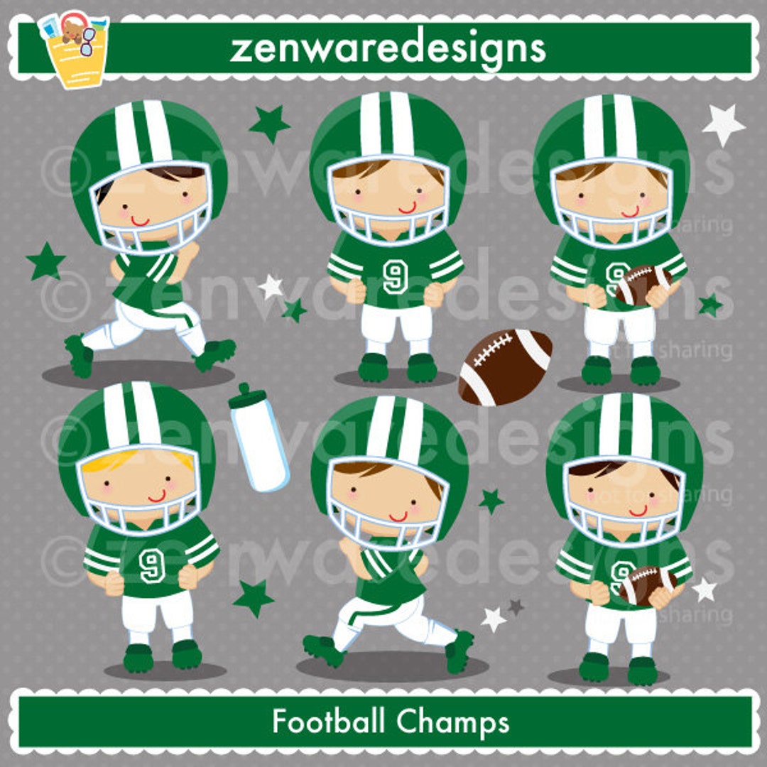 Green Football Clipart - Etsy