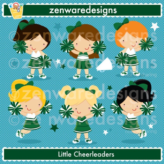 Green Cheerleader Clipart | Etsy