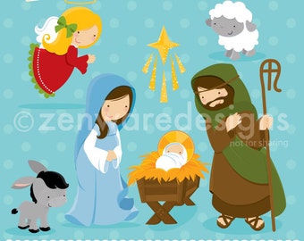 Nativity Clipart Set 215 - Etsy