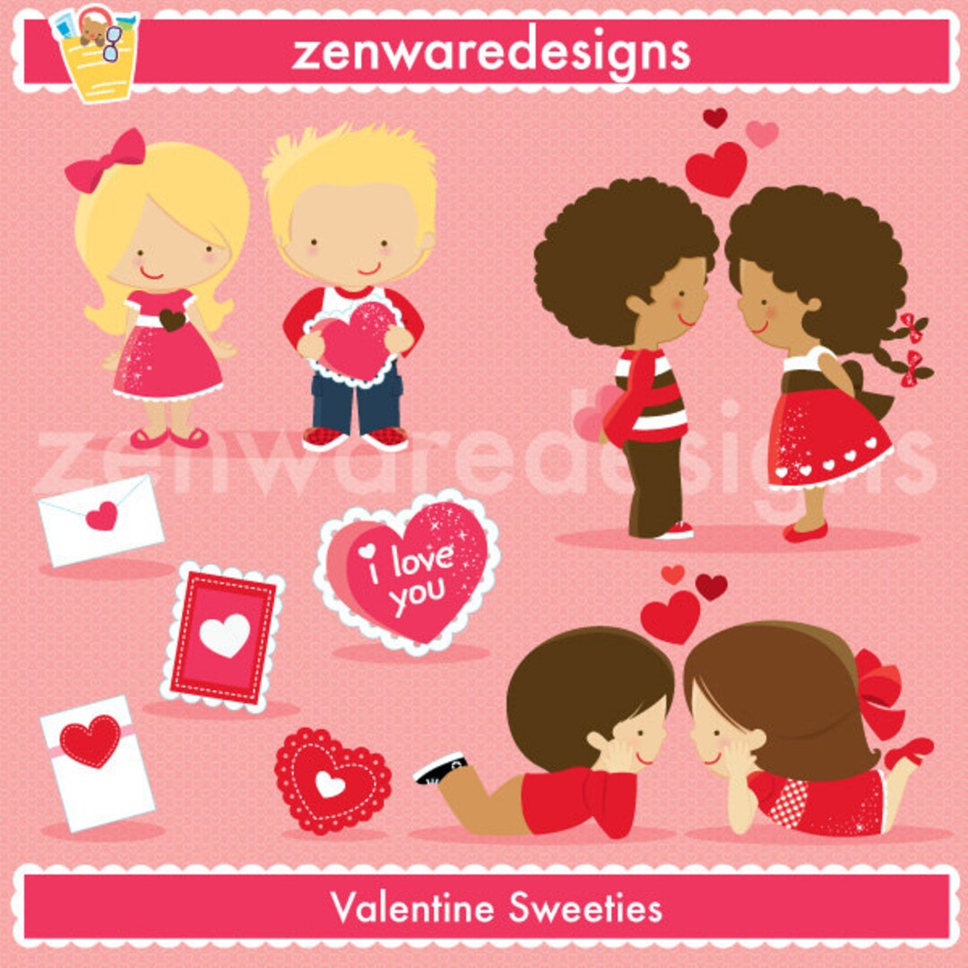 Valentine Sweethearts Clipart - Etsy