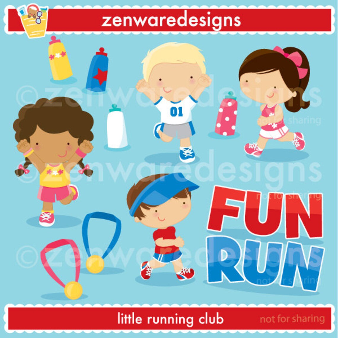 Fun Run Clipart - Etsy