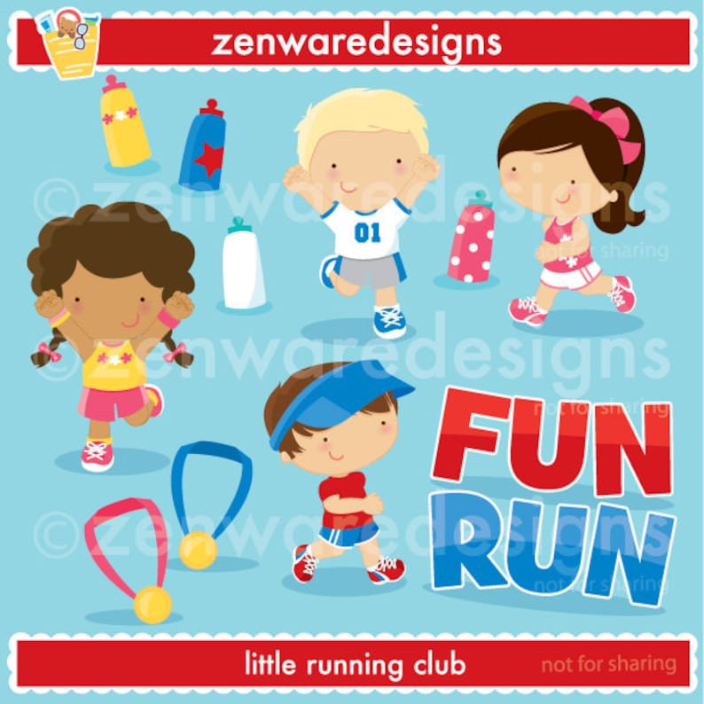 Fun Run Clipart | Etsy