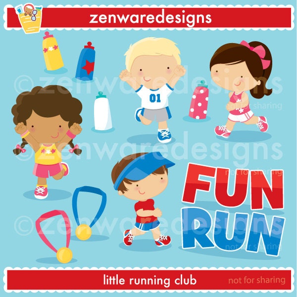 Fun Run Clipart - Etsy