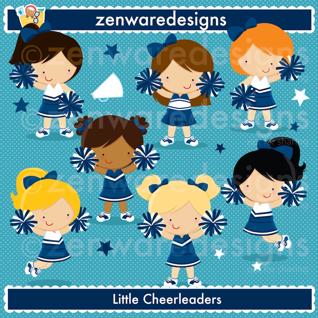Blue Cheerleader Clipart - Etsy