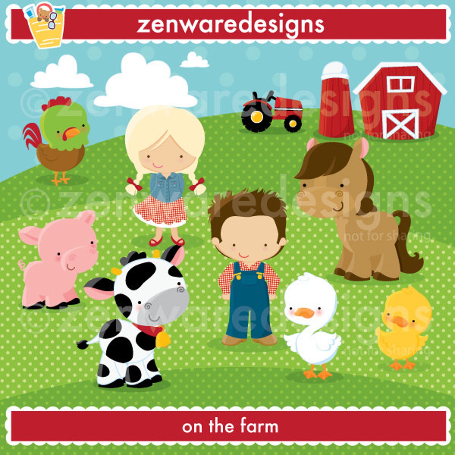 Farm Clipart | Etsy