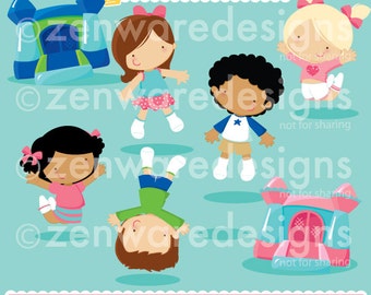 Bounce House Party Clip Art-instant Download-digital Clipart Birthday ...