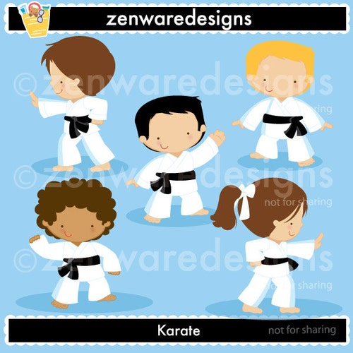 Karate Kid Clipart Karate Clip Art Karate Boys Martial - Etsy