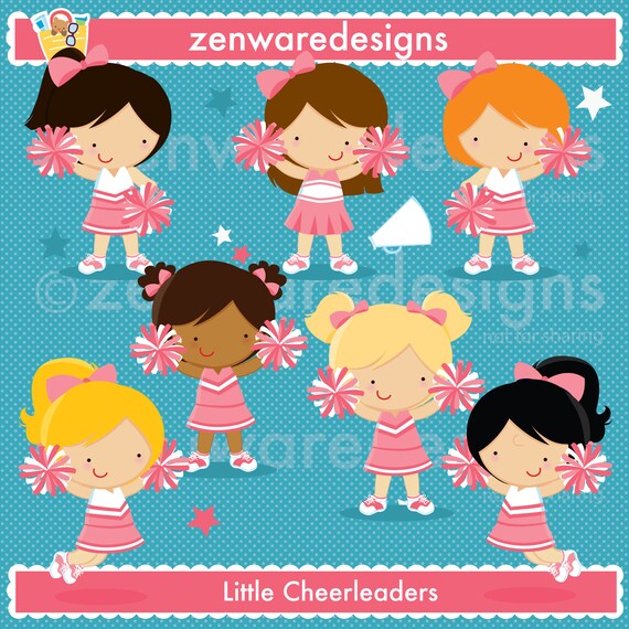 Pink Cheerleader Clipart - Etsy