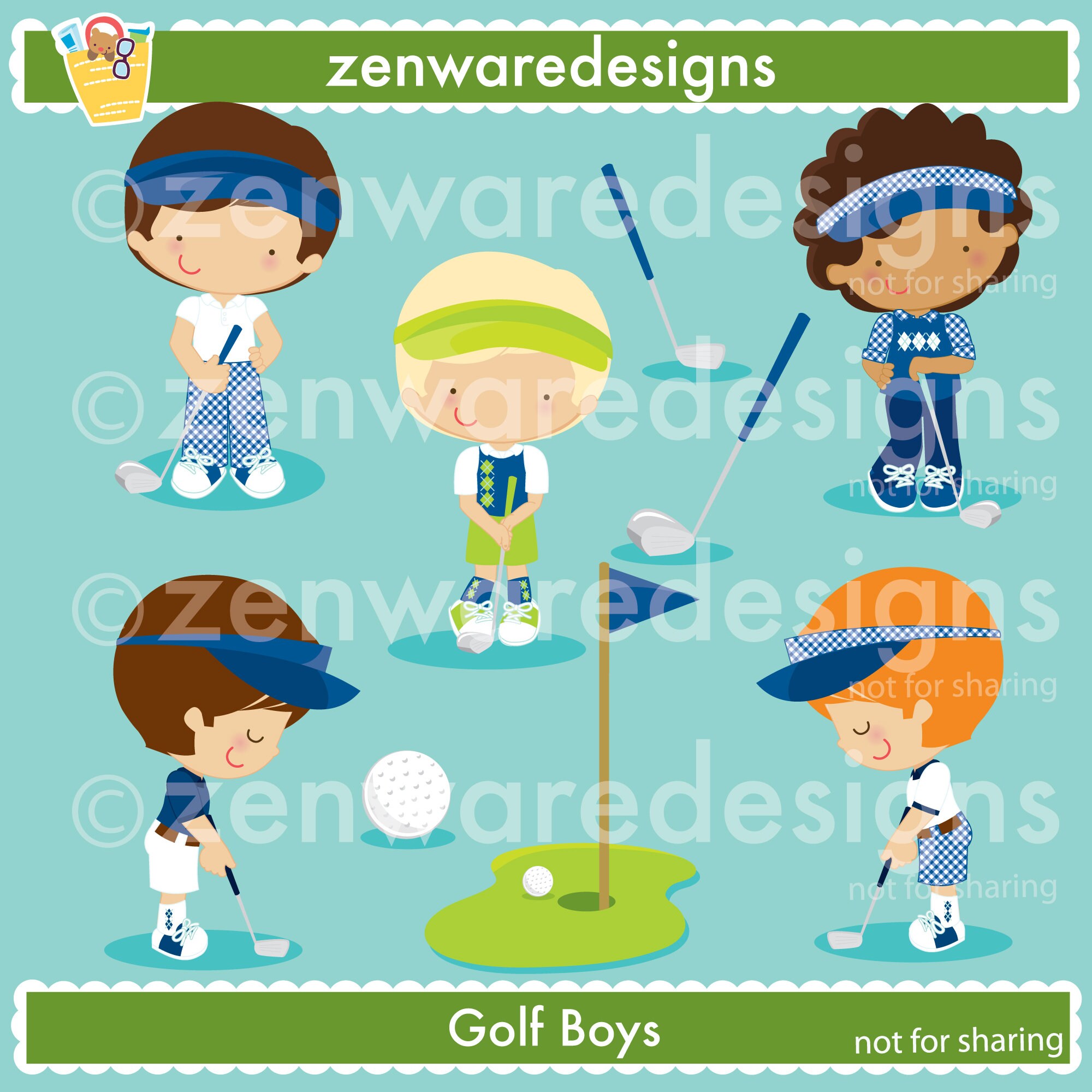 Kids Golf Clip Art