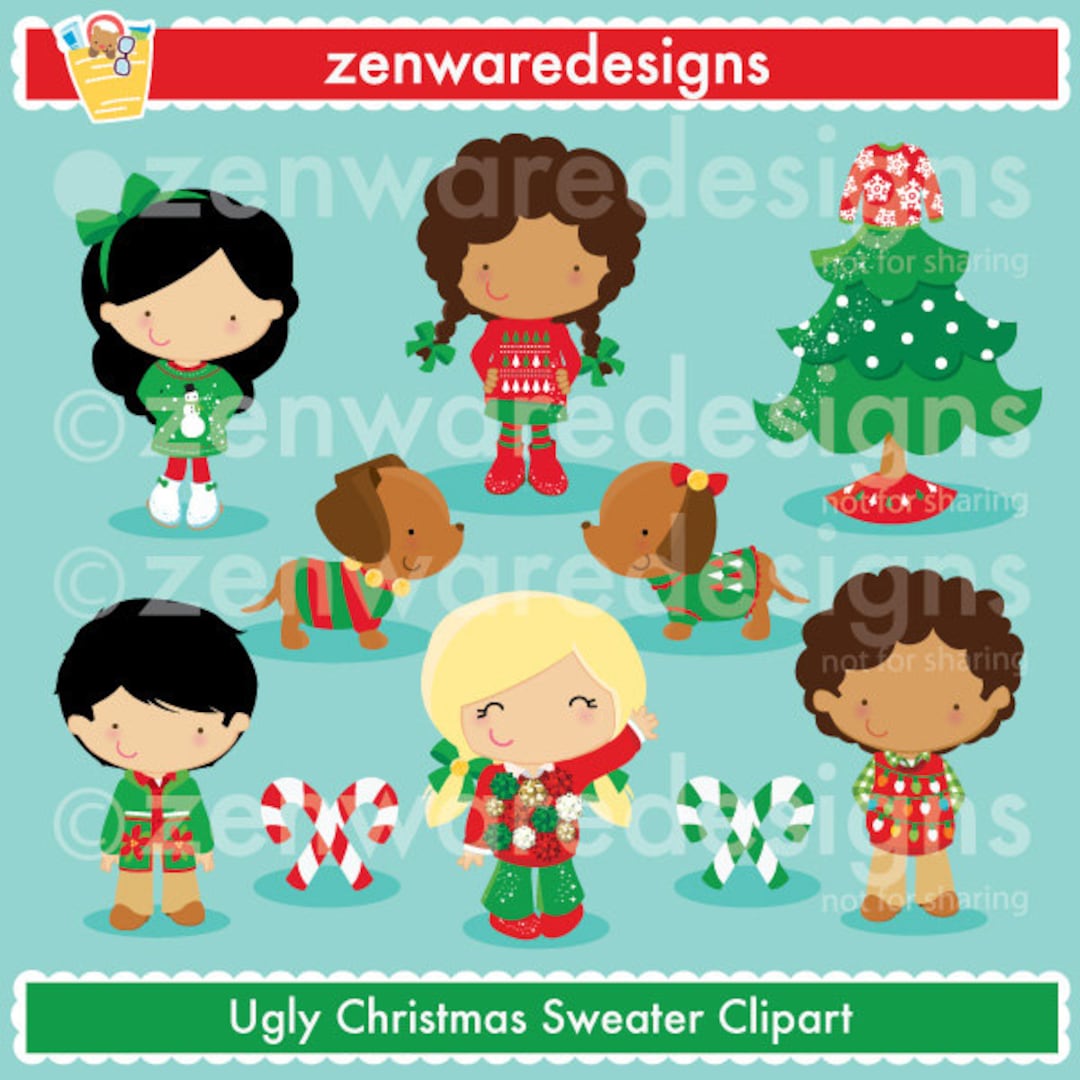 Ugly Christmas Sweater Clipart - Etsy