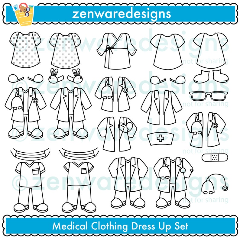 Dress up Doctor / Nurse / Healthcare Worker Paper Doll Clothes | Etsy
