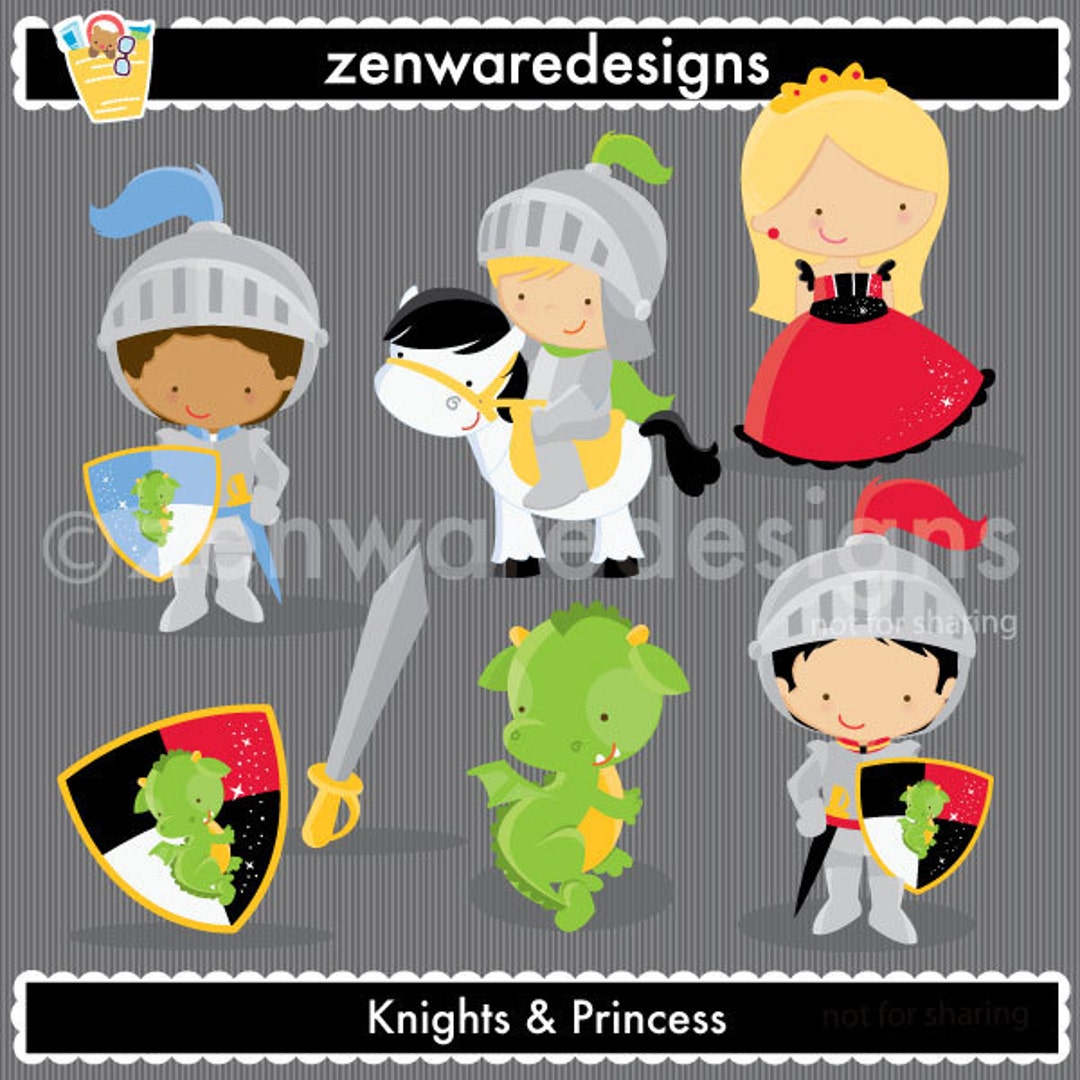 Little Knight Clipart - Etsy