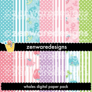 Whale Digital Papers - Etsy