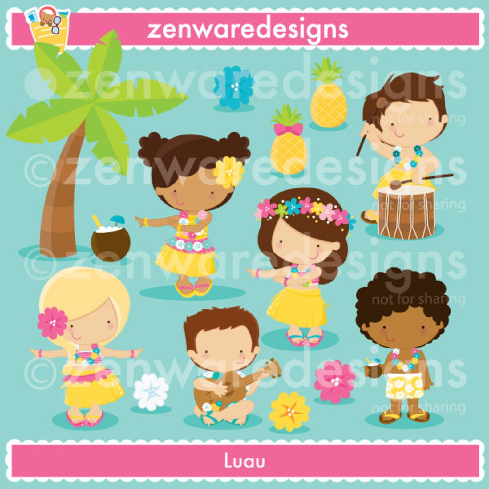 Luau Clipart - Etsy