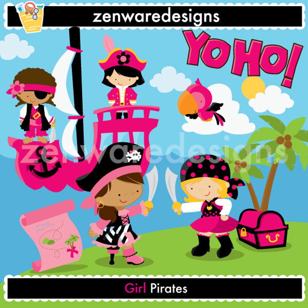 Little Pirates Clipart Girl - Etsy