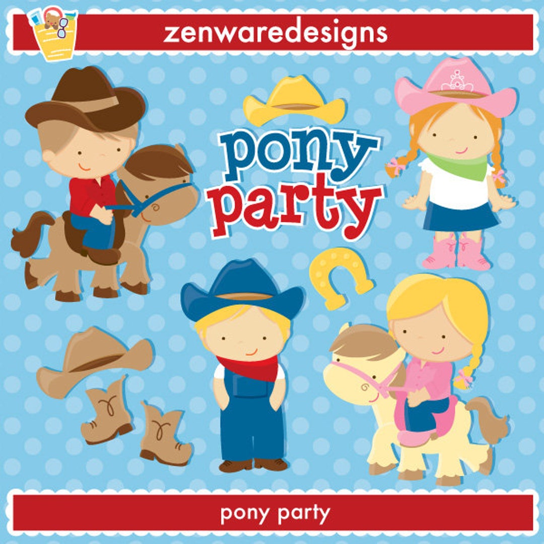 Cute Cowboy Clipart - Etsy