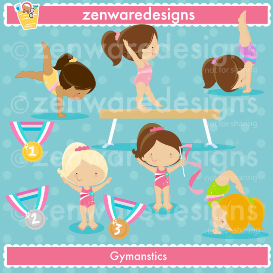 Gymnastics Clipart - Etsy