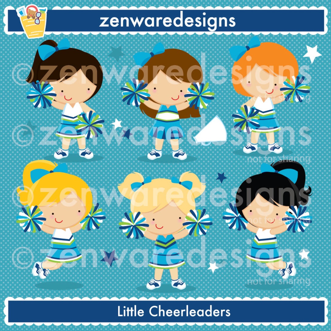 Blue Cheerleader Clipart - Etsy