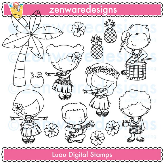 Luau Clipart Black And White