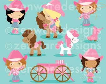 Pink Cowgirl Clipart | Etsy