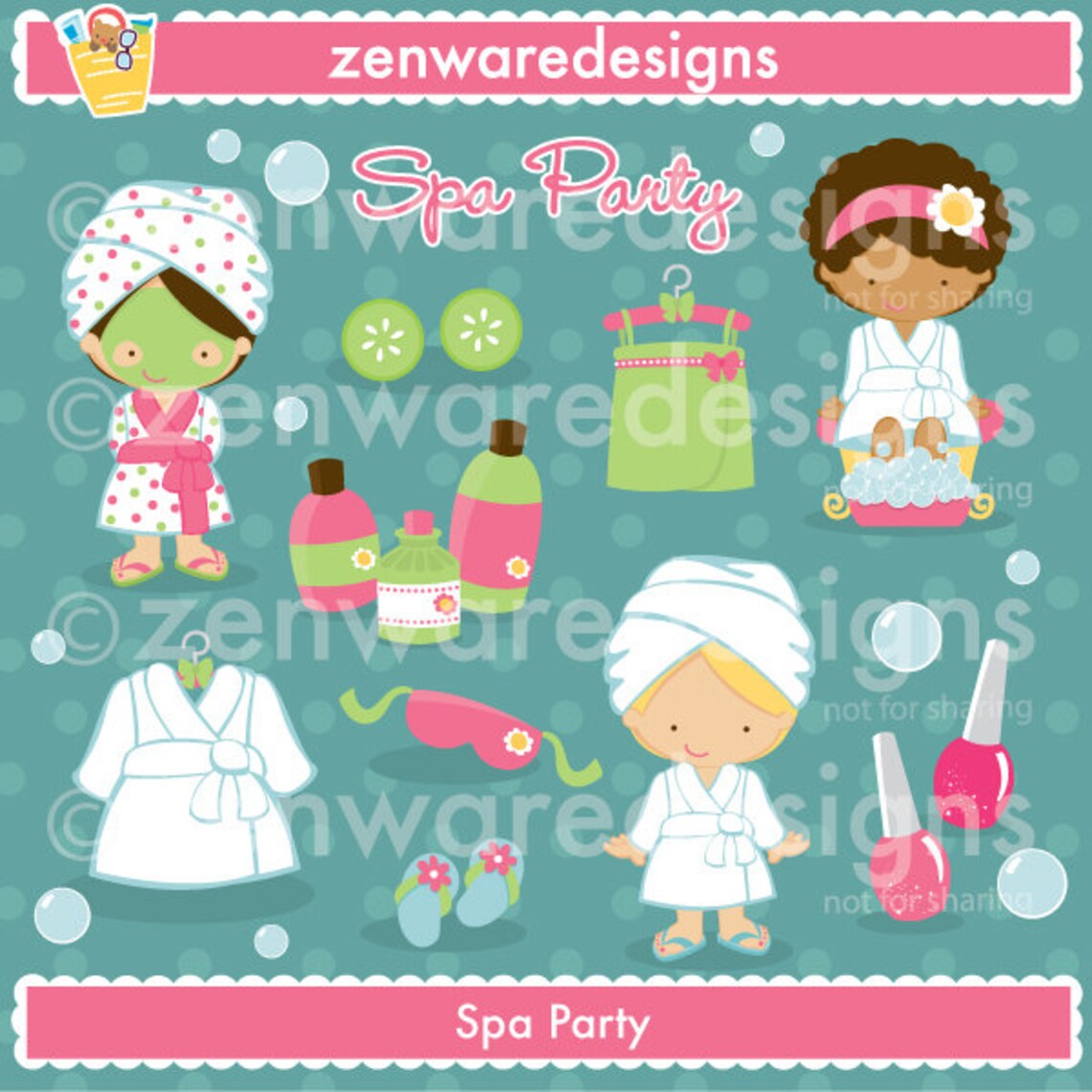 Spa Girl Clipart | Etsy