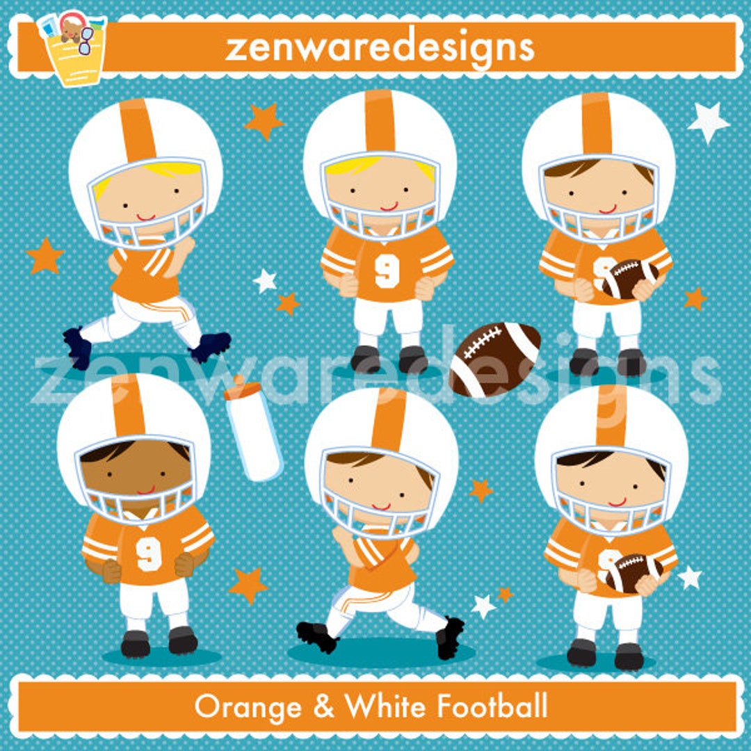 Orange Football Clipart - Etsy