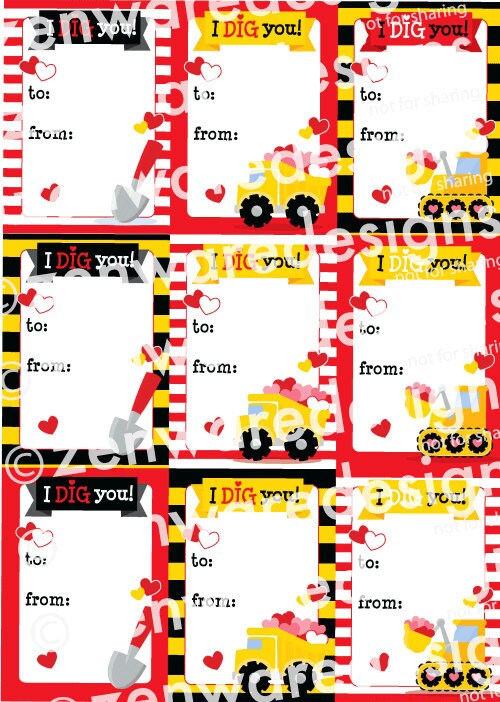 I Dig You Valentine's Day Cards DIY - Etsy