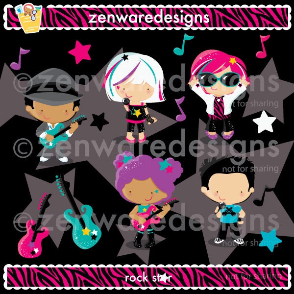 Rock Star Clipart - Etsy