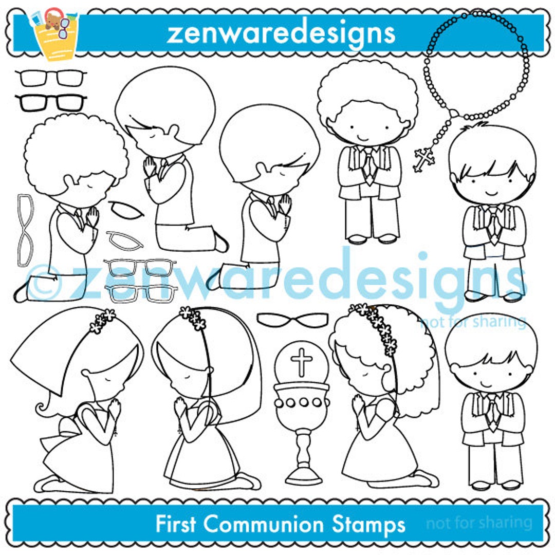 First Communion Digital Stamps - Etsy