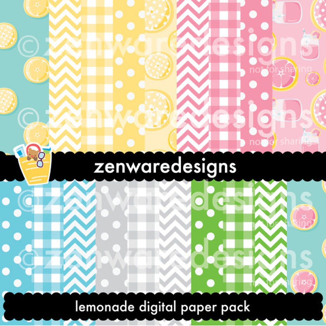 Lemonade Digital Papers - Etsy